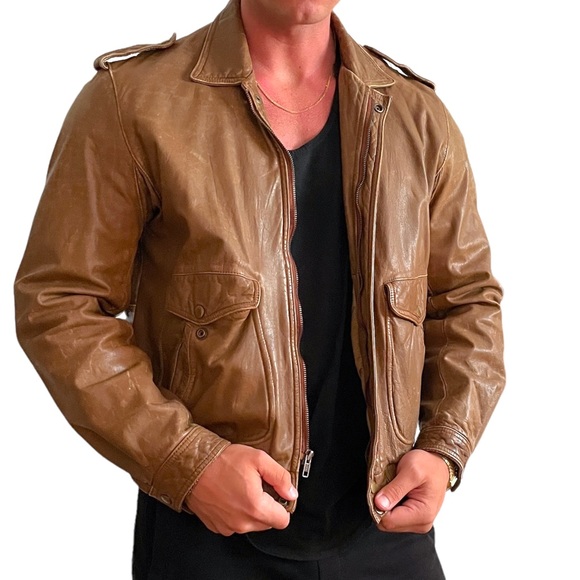 Jackets & Coats | Light Brown Leather Jacket | Poshmark